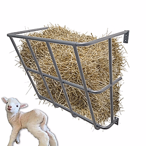 BUYYAH Hay Feeder Goat, 20 Gallon Multiple Sided Goat Hay Rack, Heavy Duty Iron Wall Hay Rack for Sheep, Horses, Effortless Installation in Farm, Yield