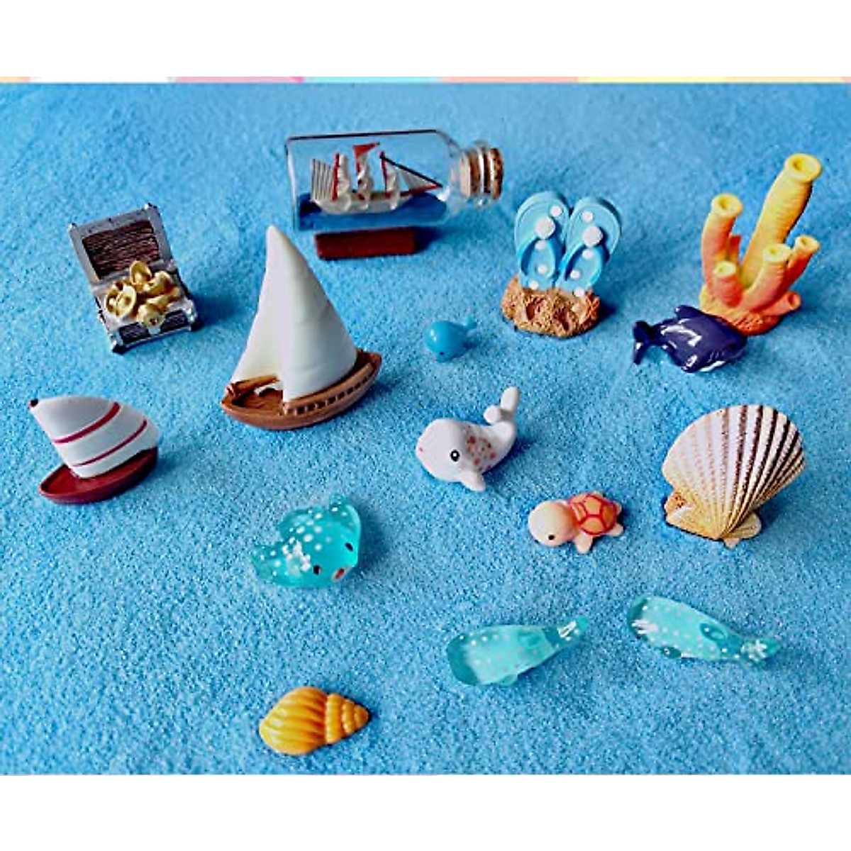 HYG Fairy Garden Accessories, Miniature Kit, Undersea Paradise, Mini Ocean Assesseries, Seabed Scenery Accessories Outdoor Figurines Set (a) a 8*8*9 2110111905
