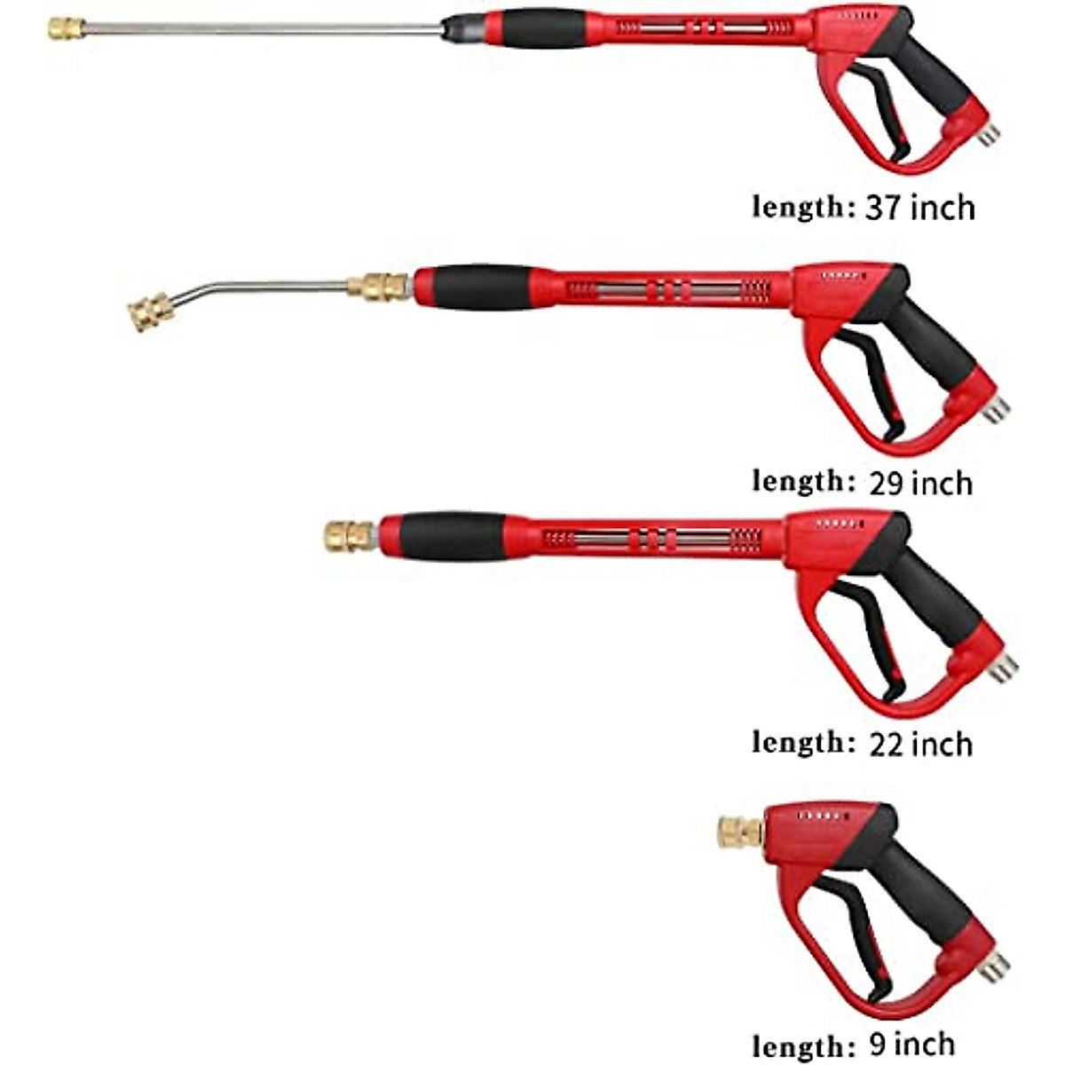 CHAVOR Upgraded Pressure Washer Gun with Extension Replacement Wand, M22 Fitting,7 Inch 30 Degree Curved Rod, 5 Nozzle Tips, 5000 PSI, 47 Inch