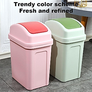 WAGA 13 Gallon Kitchen Trash Can,with Swing-top Lid, 360 ° Sliding Lid,Trash Can with Lid, Bathroom Trash Can,2024 Upgraded Plastic Swing Top Trash Can,Garbage Bin for Kitchen, Office, Toilets