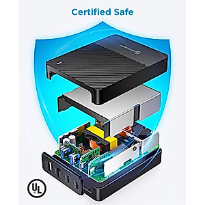 USB C Charger, UtechSmart 100W 4-Port Desktop Type C Charging Station, Portable USB C PD Power Charger Adapter -2 USB C&2 QC 3.0 USB A Ports for MacBook Pro/Air, iPad, iPhone, Galaxy, Laptop and More