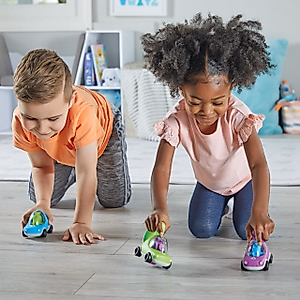 Hand2Mind Popping Fidget Cars - Suction Cup Toys for Fine Motor Skills, Toddler & Preschool Sensory Play, Anxiety Relief (Set of 3)