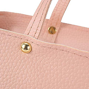 Kovaky 4pcs 2021 Bags Sets for Women Four-Piece Shoulder Bag Messenger Bag Wallet Handbag Totes Gifts for Ladies Pink