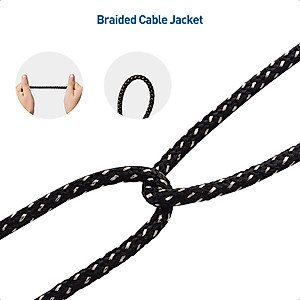 Cable Matters 8-Pack 6 Inches Braided Guitar Patch Cable (Guitar Effect Pedal Cables) with Gold-Plated Connectors in Black