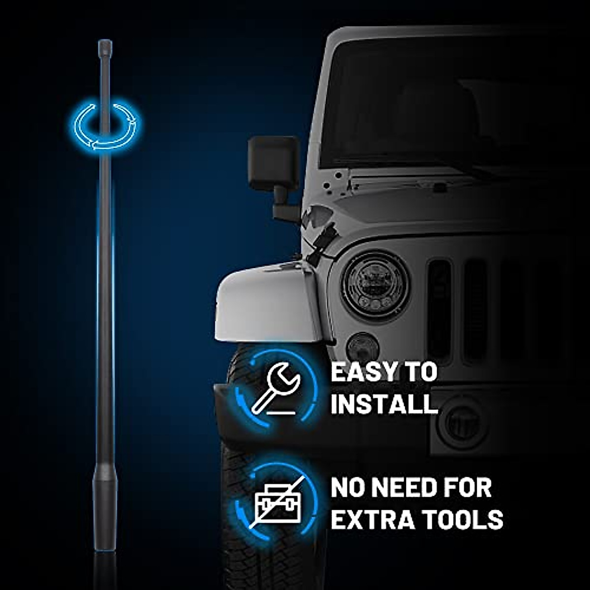 Anina 13 Inch Radio Antenna Mast for 2000-2022 GMC Sierra Canyon Yukon Chevy Silverado Tahoe Colorado Car Truck Replacement Antenna for AM FM Reception Car Washproof