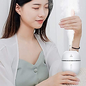 Easytoy Portable Mini Humidifier, 300mlCool Mist Humidifier, USB Personal Desktop Aromatherapy Diffuser with LED Light for Baby Bedroom Travel Office Car, Auto Shut-Off, 2 Mist Modes, Super Quiet