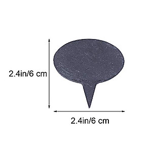 Cabilock 10pcs Slate Cake Inserts Slate Plant Labels Black Top Hat Decorative Plants Cheesecake Black Cake Plant Pots Black Plant Pot Slate Cheese Marker Slate Flower Labels Plug in Outdoor
