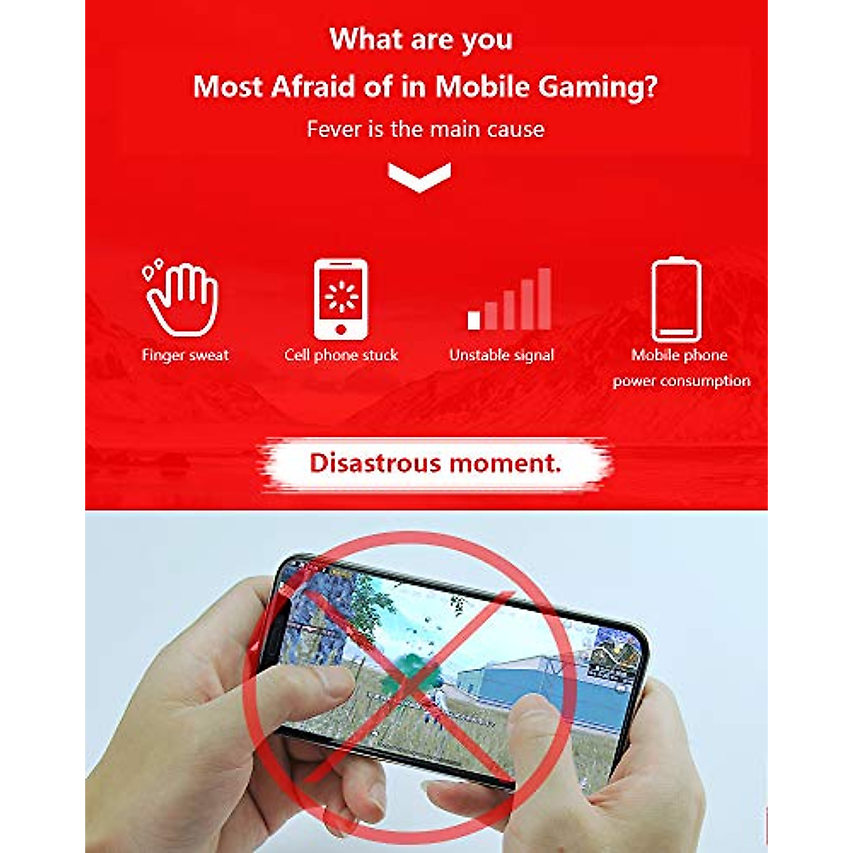 FENGCHUANG MEMO Mobile Phone Radiator, Cell Phone Cooler, Cold Wind Handle Fan, Portable Mobile Phone Radiator Cooling Fun, Gaming Semiconductor Cooling Phone