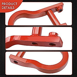 A-Premium Pair (2) Front Tow Hooks Kit Front Recovery Hooks Compatible with Chevrolet Chevy Silverado 1500 2007-2019, GMC Sierra 1500 2007-2019, Cardinal Red, Front LH and RH, Replace# 84192871