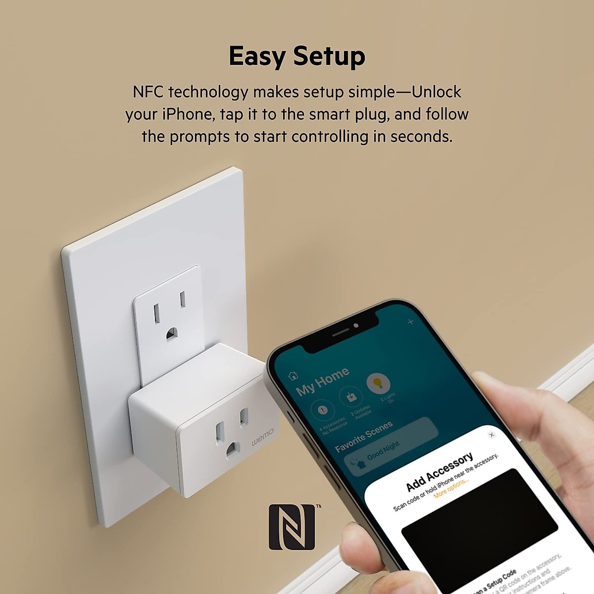 Wemo Smart Plug with Thread - Smart Outlet for Apple HomeKit - Smart Home Products, Smart Home Lighting, Smart Home Gadgets - Homekit Smart Plug - Works W/ Apple iPhone, Easy NFC Set Up, White