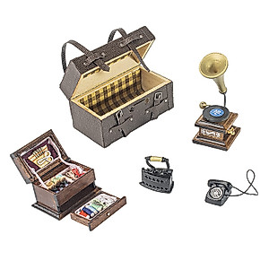 5 Pieces Miniature Furniture Set for 1/12 Scale Set (Vintage Style)