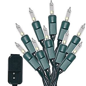 Indoor/Outdoor Multi-Color Musical Christmas Lights - Plays 25 Classical Holiday Songs - 8 Function Chaser - Green Wire - 26 Ft Wire Length, 2" Space Between Bulbs