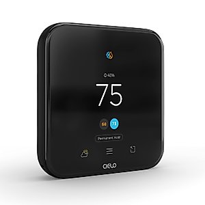 Cielo Smart Thermostat | Supports Conventional Systems up to (2H/2C) & Heat Pumps (4H/2C) | Alexa, Google, Siri Shortcuts, SmartThings, IFTTT | Touchscreen Color Display | Free C-Wire Adapter