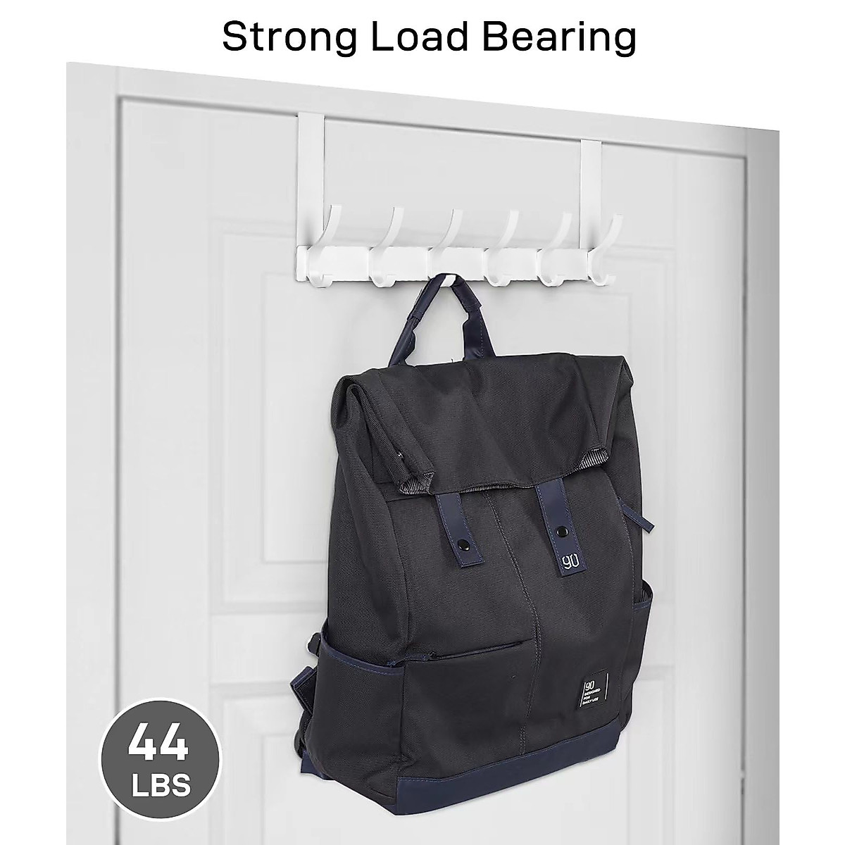 Optish Over The Door Hooks, Door Hanger Hooks, Over The Door Towel Racks for Bathroom with 12 Coat Hooks for Hanging Clothes Coats Towels, Fits 1-3/4" Thick Door