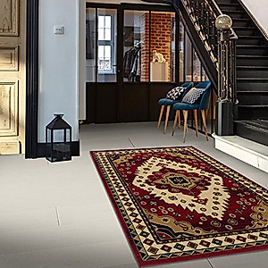 Superior Aztec Collection 5' x 8' Area Rug, Attractive Rug with Jute Backing, Durable and Beautiful Woven Structure, Bright and Bold Southwest Style Bordered Rug