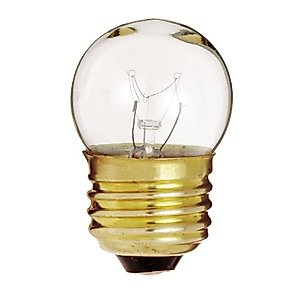 Satco S3795 120V 1/Card Medium Base 7.5-Watt S11 Incandescent Lamp, Gloss White