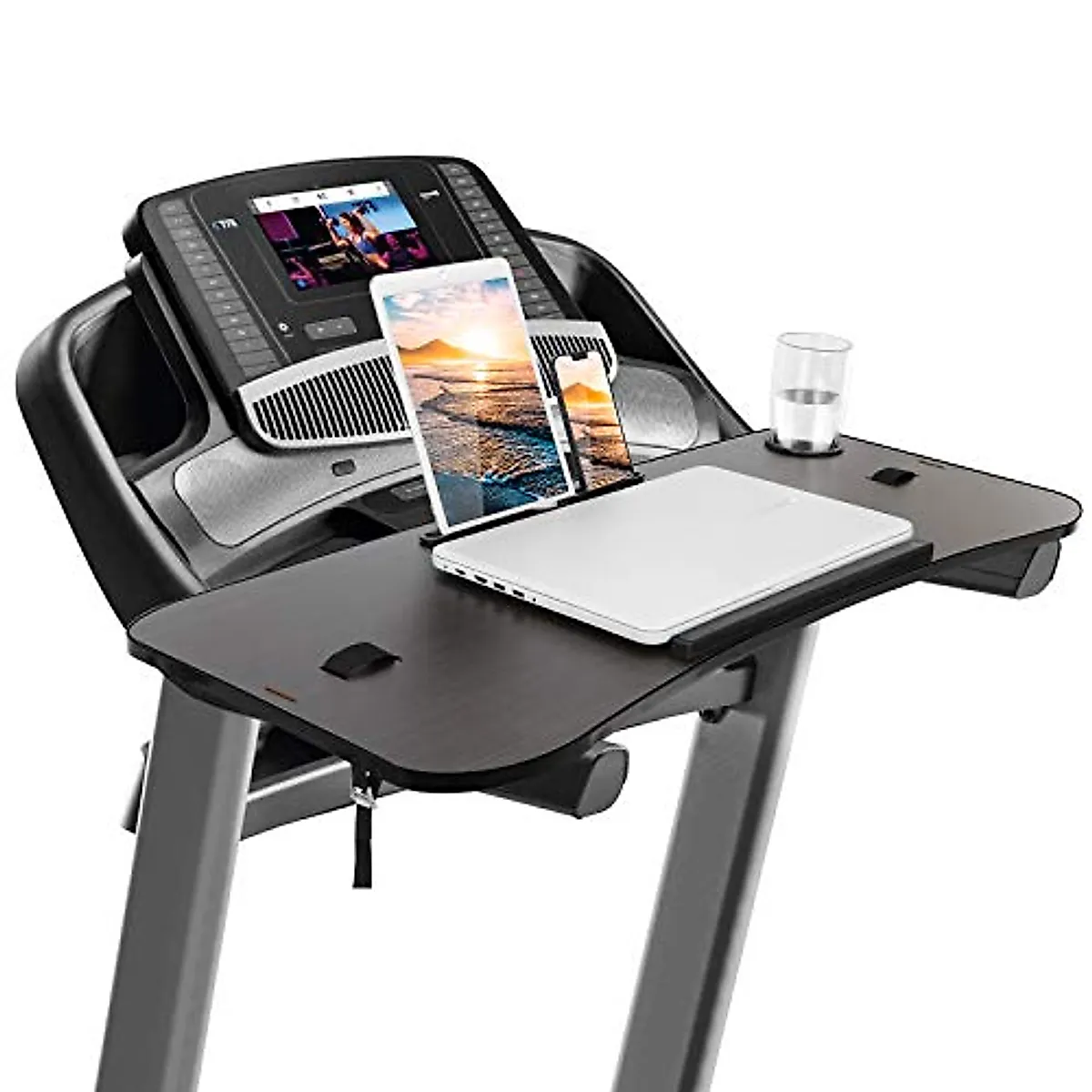Treadmill Desk Attachment,Treadmill Laptop Desk,36 inches Ergonomic Platform, Big Treadmill Tray for Notebook/Laptop, Workstations for Treadmill Handlebars with Tablet Holder,Cup Holder