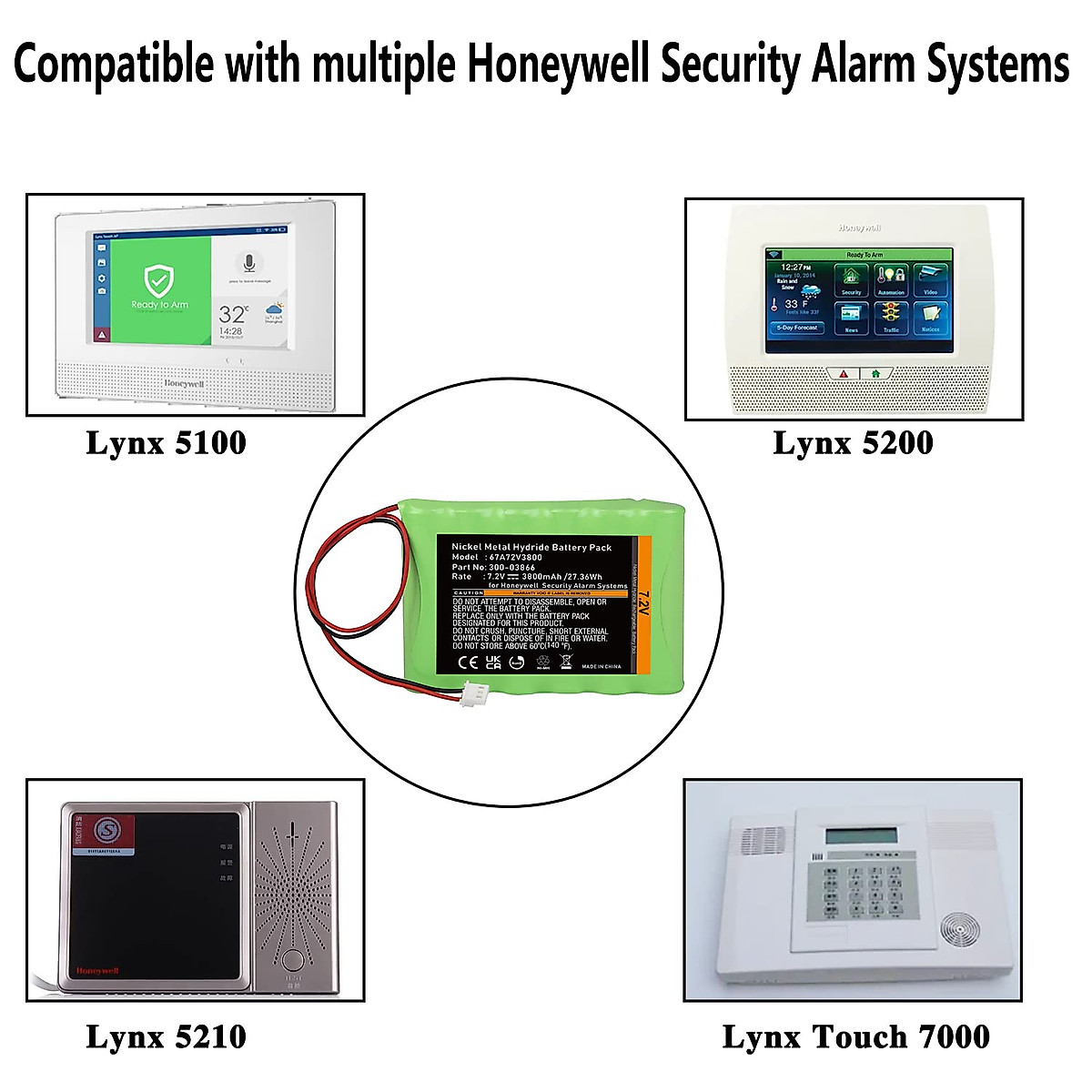 Pickle Power 3800mAh 300-03866 Battery Replacement for Honeywell Alarm Lynx Touch 5100, Lynx 5200, Lynx 5210, Lynx Touch 7000