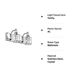 Ralbay Crystal Vanity Lights 2 Lights Modern Crystal Chrome Bathroom Vanity Light for Bathroom Lighting Fixtures Over Mirror