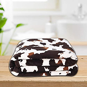Shop LC Homesmart Brown Cow Print Blanket Queen Size Microfiber Soft Cow Print Stuff Throw Blanket Western Fleece Cow Blanket Bedding Home Room Decor Cow Gifts 78.7" Lx59 W