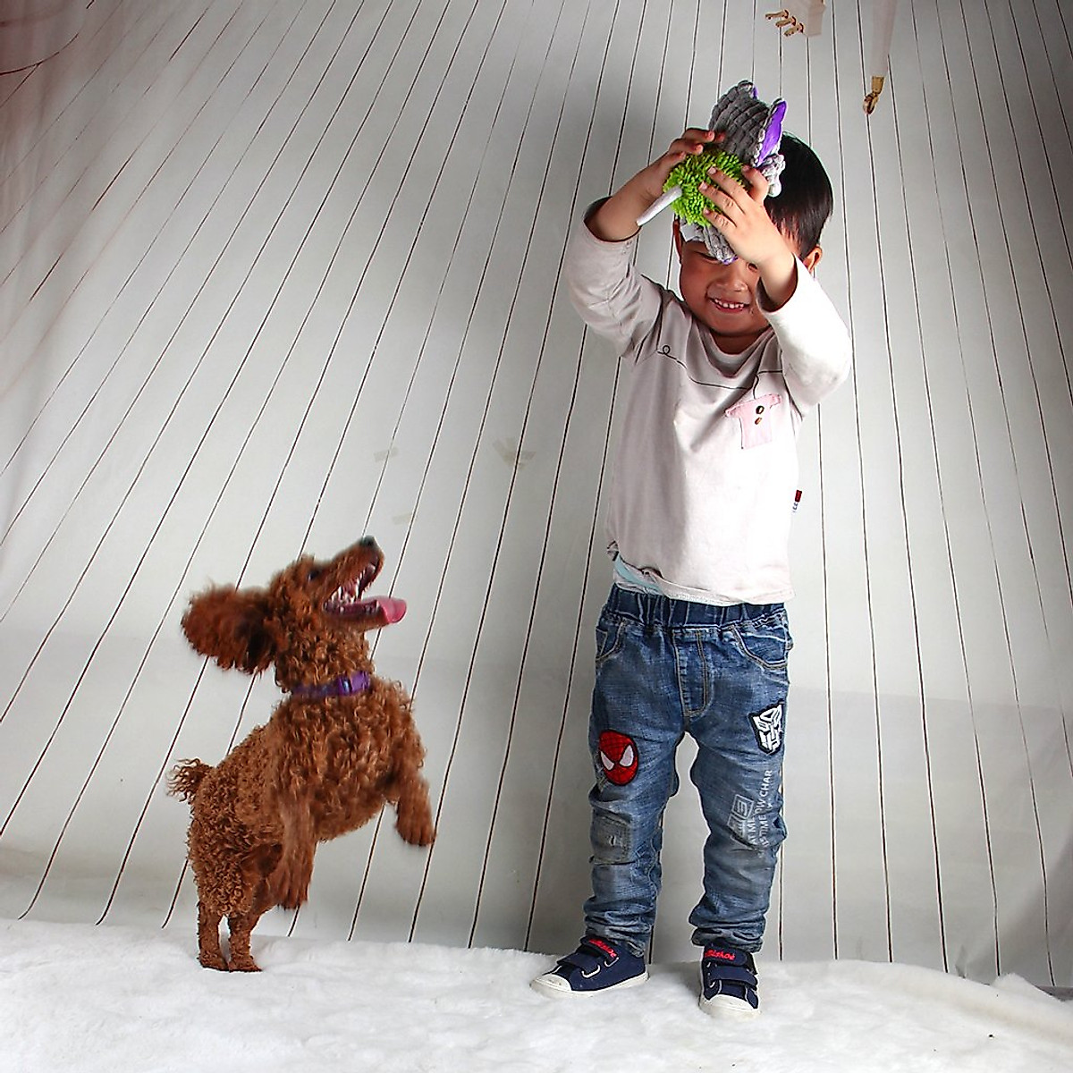 IFOYO Dog Plush Toy, Pet Dog Toy Tough Dog Squeaky Toy Cute Dog Teething Toy for Medium Small Dogs, Elephant