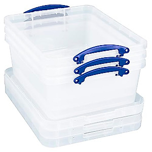 Really Useful Box Plastic Storage 23.5 Litre Clear (Pack of 3)