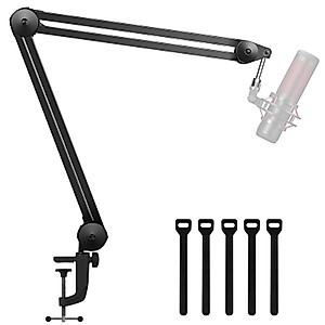 InnoGear Microphone Arm Stand, Heavy Duty Mic Arm Microphone Stand Suspension Scissor Boom Stands with Mic Clip and Cable Ties for Blue Yeti Snowball Hyper X QuadCast SoloCast Fifine Gaming(Large)