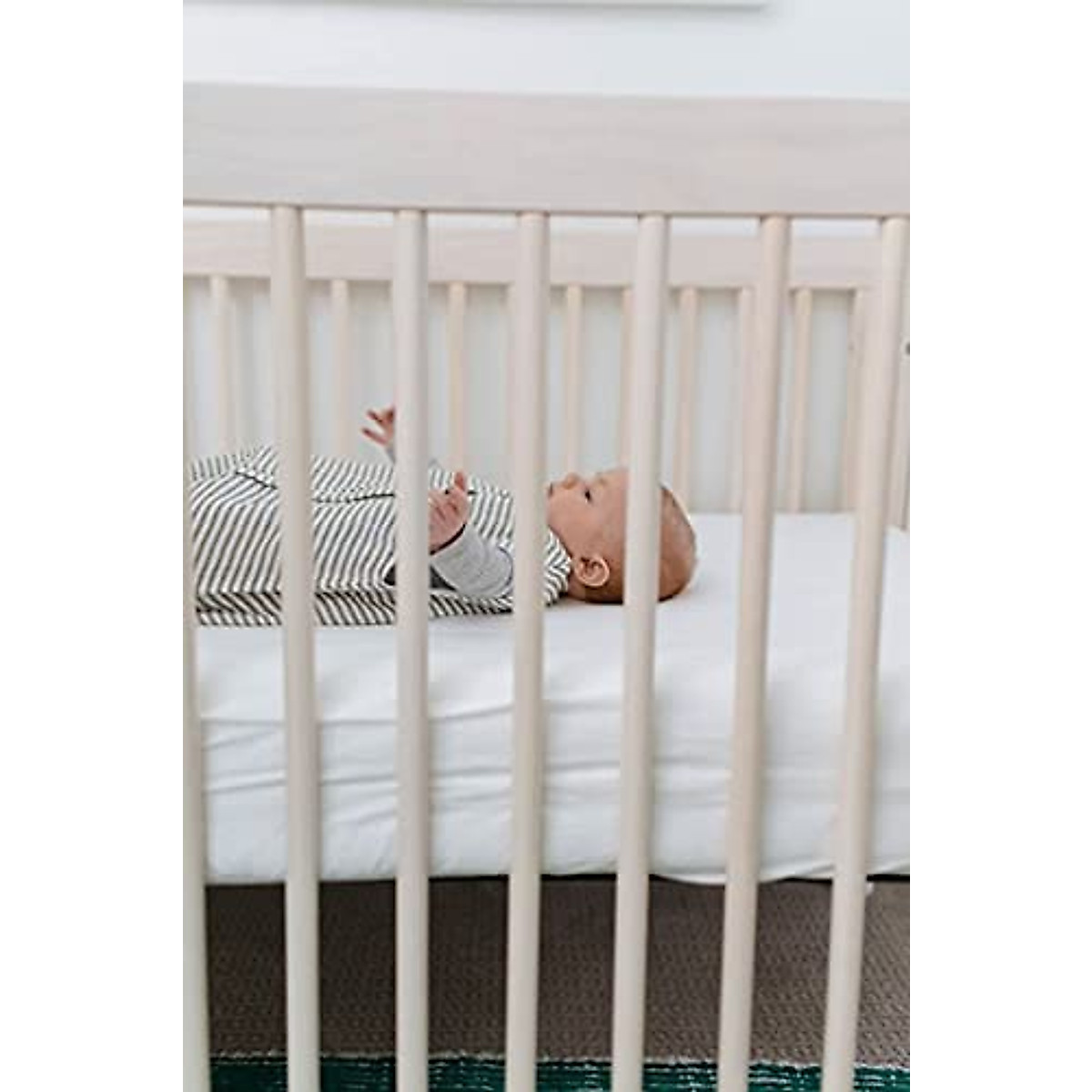 Little Unicorn – Grey Stripe Cotton Muslin Sleep Bag | 100% Cotton | Super Soft and Lightweight | Baby | Size Medium: 6-12 Months | Machine Washable | 1.1 TOG