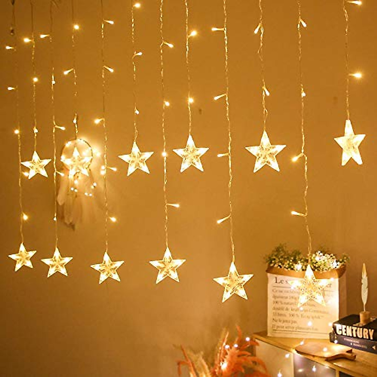 Missmiss Fairy Lights Fairy Lights for Bedroom Wall Decor,Bendable Copper Twinkle Lights Party Home Garden Bedroom -Warm_White_A