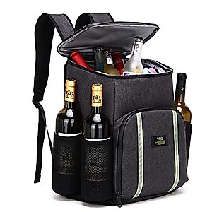 TRYPRY Cooler Backpack Leakproof 30 Cans Lightweight Backpack Insulated Cooler for Lunch Picnic Fishing Hiking Camping Park Beach (Black)