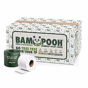 Bampooh Sustainable 3-Ply Bamboo Toilet Paper (24 Rolls) - Soft, hypoallergenic, Tree & Lint Free
