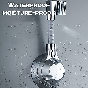 360° Shower Head Holder Adjustable Handheld Showerhead Bracket Adjustable Shower Holder, Removable No-Punching Wall Mounted Shower Head Bracket (Black)