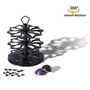 FlagShip Coffee Pod Holder Carousel 3 Tier for Vertuo Pod Holder Metal DIY Install Small for Vertuo Pod Stand (30 Pods Capacity)