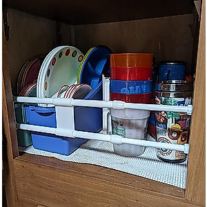 5 Pieces RV Refrigerator Bar Adjustable Fridge Bars for Holding Food Drinks White Spring Tension Fridge Rod Accessories,15.8-27.6 Inch