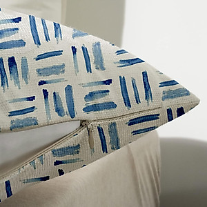 Yaofavo Outdoor Throw Pillow Covers ONLY, 18x18” Fade-Resistant Patio Square Cushion Cases Decorative Throw Pillowcase Shell for Couch Patio Garden Furniture Use - Blue Bricks