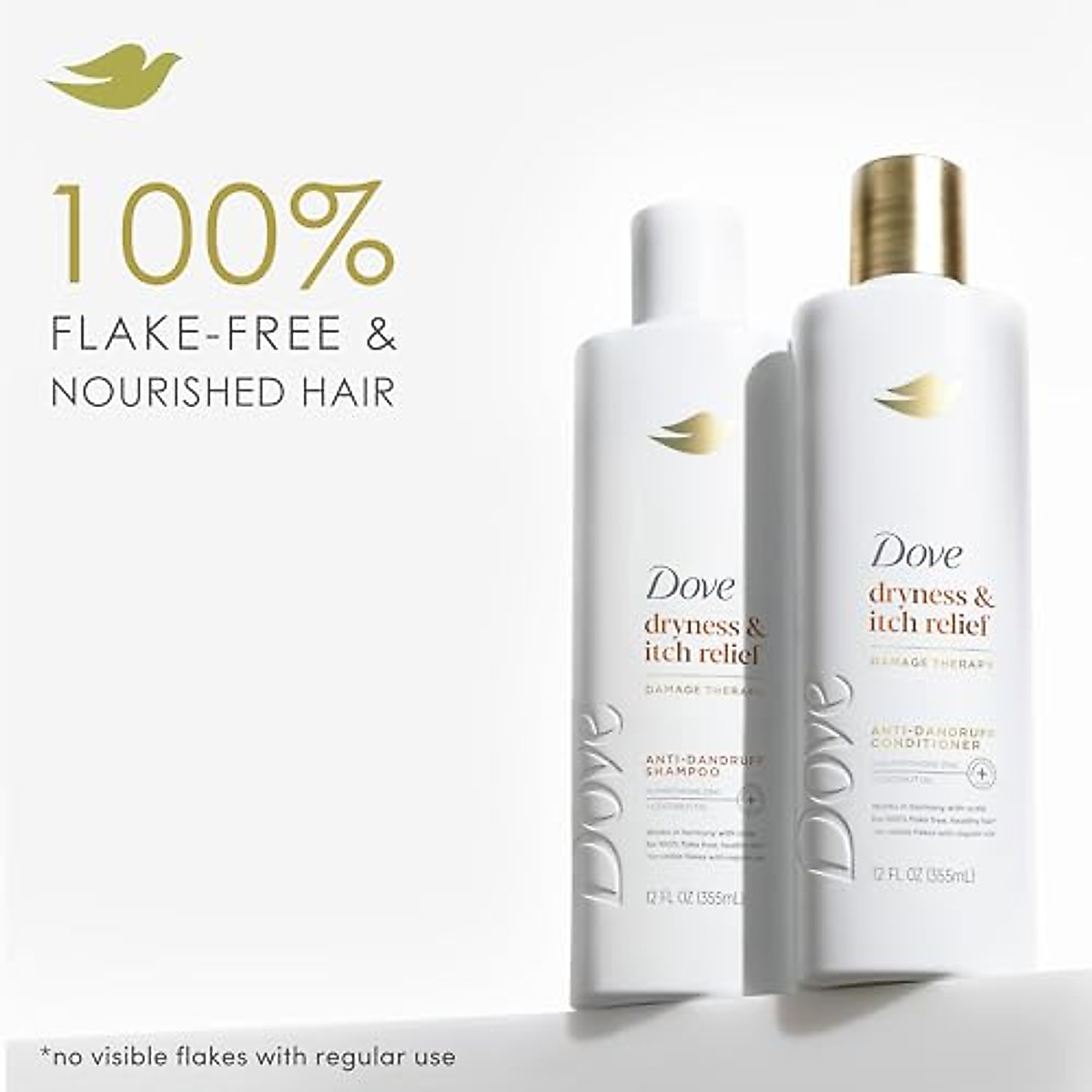 Dove Damage Therapy Derma Shampoo Dryness + Itch for Flaky Scalp with Pyrithione Zinc and Coconut Oil 12 Fl Oz