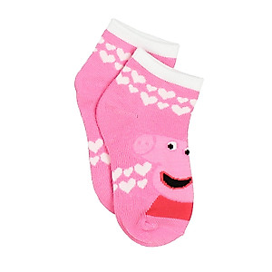 Peppa Pig Girls 6 pack Socks (X-Small (2-4), Friends Quarter Multi)