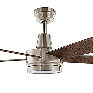 Hampton Bay Fanelee 54 in. White Color Changing Integrated LED Brushed Nickel Smart Ceiling Fan with Light Kit and Remote Control