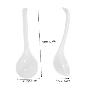 CIYODO Cutlery Set Soup Spoons Ramen Spoon Asian Spoons Gold Porcelain Soup Ladle Japanese Spoon Ladle for Stirring Ladle for Pouring Deep Soup Spoon Soup Spoon Chinese White Ceramics