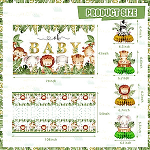 Wild One party Decorations, 150 Pcs Jungle Animal Party Supplies Decor for Boy Girl Birthdays with Banners Cake Topper Cupcake Topper Cupcakes Wrappers Balloons Backdrop Tablecloth Centerpieces