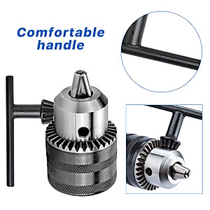 Worldity 6 Sizes Drill Chuck Key Wrench, Heavy Duty Carbon Steel Replacement Drill Press Chuck Key for Drill Clamping Tool (Chuck Diameter: 5/32" 1/4" / 3/8" / 1/2" / 5/8" 3/4")