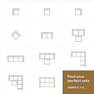 SIMPLIHOME Jasmine 3-Seater Modular Sofa in Velvety Chenille Polyester-Blend Performance Fabric, Cloud Grey, 125-inches Wide, Handcrafted Contemporary-Style Couch for Living Room