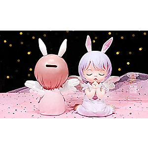 Guardian Angel Cute Piggy Bank for Girls Makes a Perfect Unique Gift, Nursery Décor, Keepsake, Baby Baptism Gift, or Savings Piggy Bank for Baby Pink