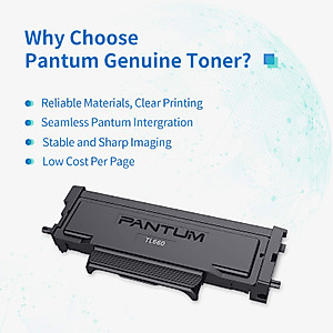 Pantum Original Toner Cartridge TL660 Works L2300DW M7102DW M6802FDW P3012DW P3302DW M6702DW M7102DN M7202FDW M7302FDW Series Laser Printer (1 Pack)