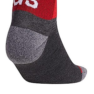 adidas Boys' Youth Blocked Linear II 6-Pack Quarter, Black/Onix Grey/Scarlet Red, Large