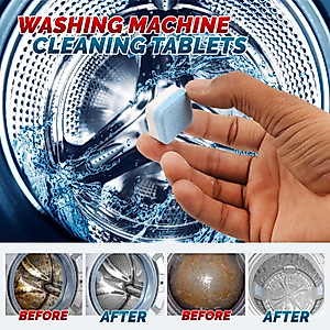 Turbo-x Washer Machine Cleaner Tablets, 8 ct., Advanced Descaling and Odor Eliminator, Concentrated Time Release Formula, Top and Front Load Appliances