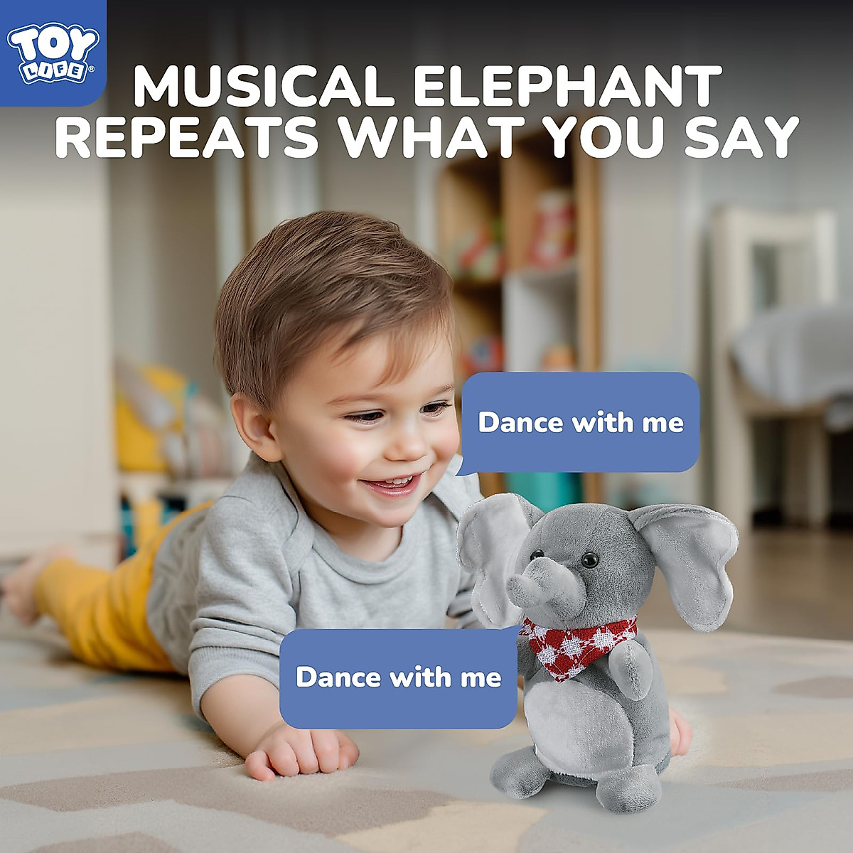 TOY Life Infant Toys for Baby 18M+ Months Baby Musical Talking Toys Plush Elephant Toys - Stuffed Newborn Toys with Dancing Singing Toys for Babies Boys Girls Toddlers Baby Toys 18M+ Months