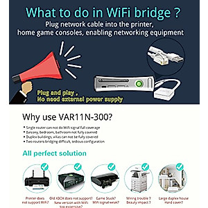 Mini WiFi Router VAR11N-300 Portable WiFi Bridge Hotspot 300Mbps Travel WiFi Repeater