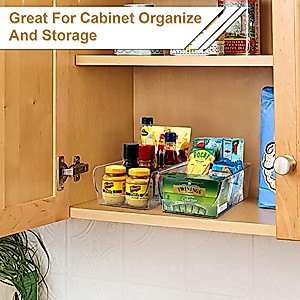 GESTONE 2 Pack Pantry Snack Organizer, Pantry Organization and Storage, Pantry Organizer Bins for Snacks, Pouches, Packets, Stackable Snack Organizers for Fridge, Kitchen, Cabinets, Table, Bedroom