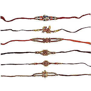 Religious Om Rakhi for Brother Bhai|Dora Rakhi Ganesha Rakhi for Brother Rakhi for Raksha Bandhan (Red)